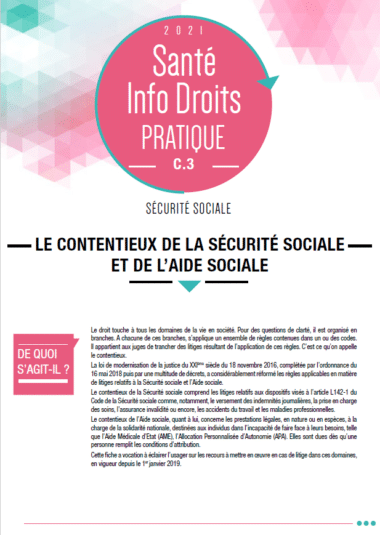 C.3 Le contentieux de la Sécurité sociale et de l’Aide sociale - France Assos Santé